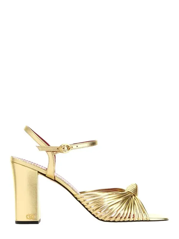 Valentino Garavani Metallic Leather Annet Sandals - Gold
