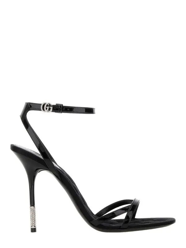 Gucci Leather Ankle Strap Stiletto Sandals - Black
