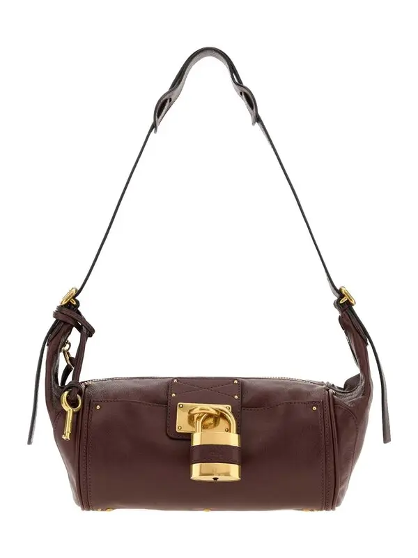 Chloé Leather Paddington Shoulder Bag - Red