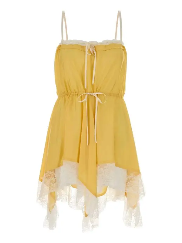 Saint Laurent Silk Mini Dress - Yellow