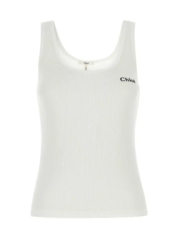 Chloé Cotton Tank Top - White
