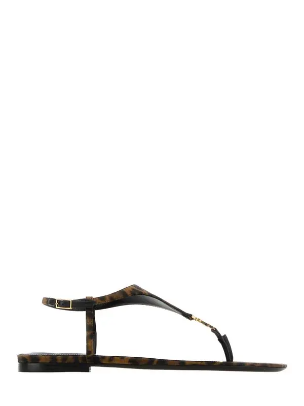 Saint Laurent Printed Fabric Cassandra Sandals - Multicolor
