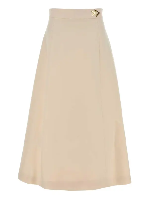 Valentino Garavani Ivory Crepe Couture Skirt - White