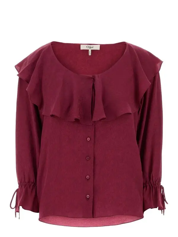 Chloé Tyrian Silk Blouse - Purple