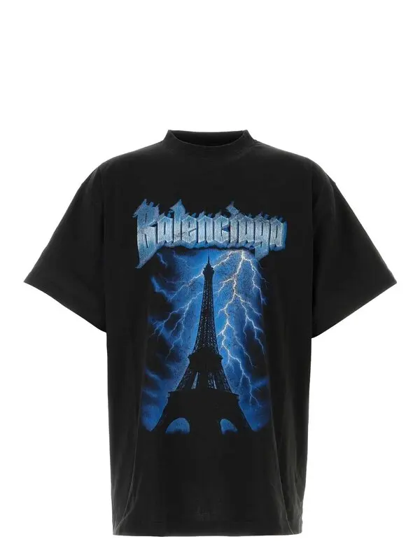 Balenciaga Cotton Oversize T-shirt - Black