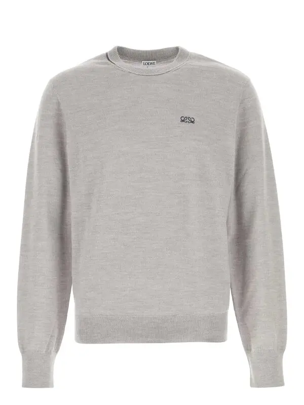 Loewe Wool Blend Crew Neck Sweater - Gray