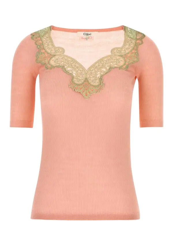 Chloé Wool T-shirt - Pink