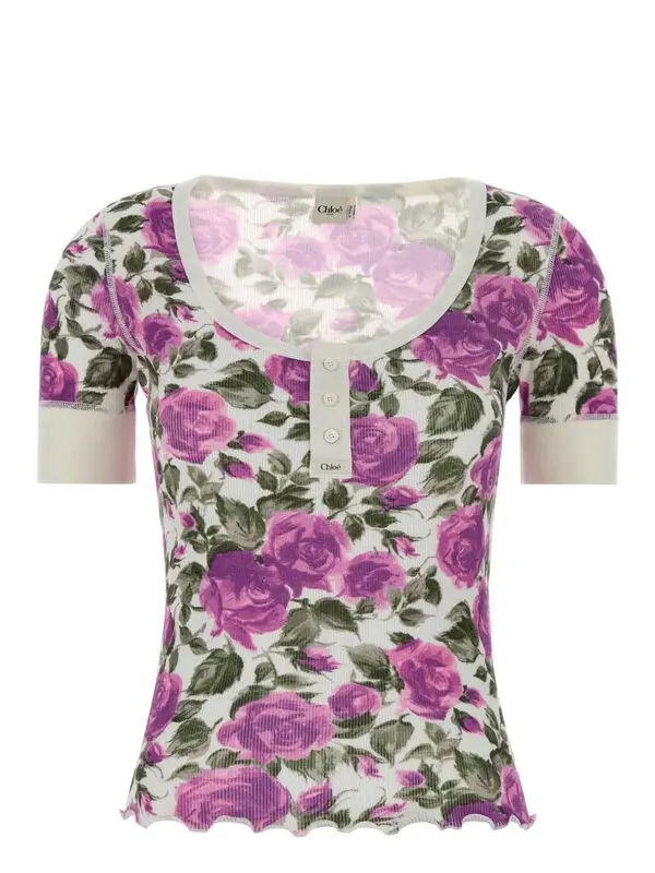 Chloé Printed Cotton T-shirt - Multicolor
