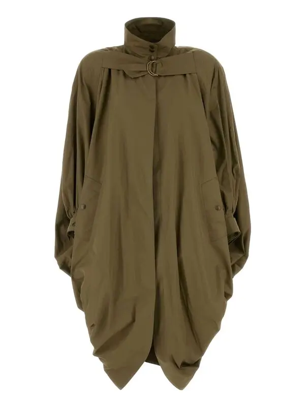 Chloé Olive Poplin Overcoat - Green