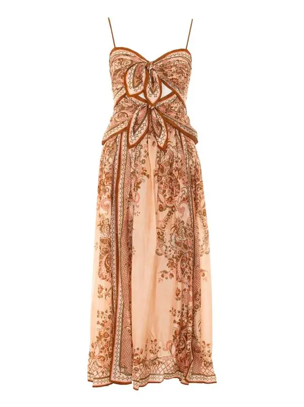 Zimmermann Aster Midi Dress - Pink