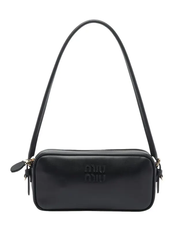 Miu Miu Logo Shoulder Bag - Black