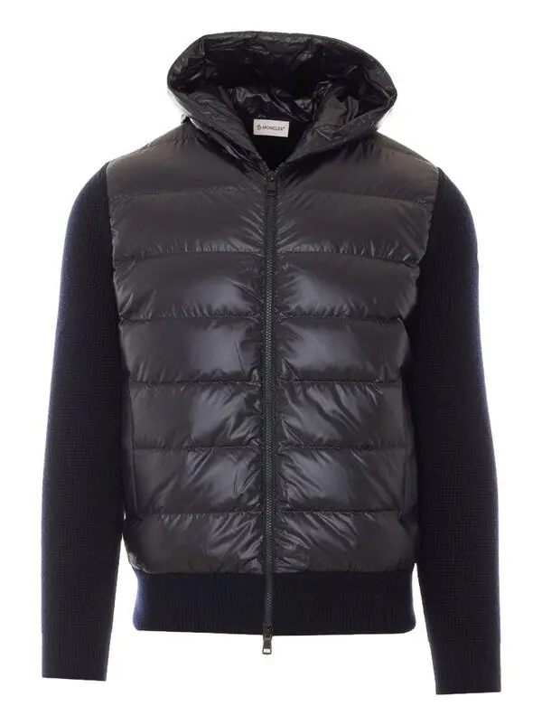Moncler Logo Padded Quilted Cardigan - Black