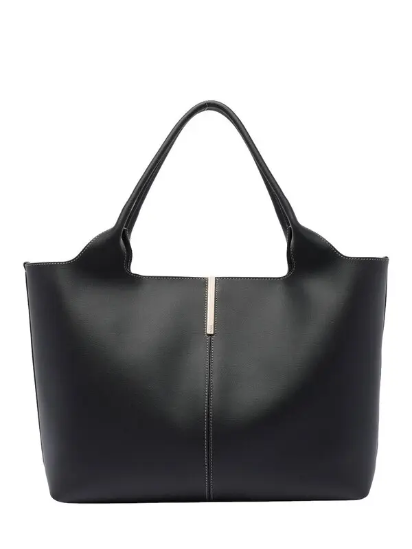 TOD'S Medium-small Leather Shoulder Bag - Black