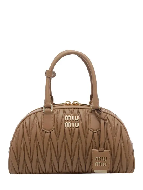 Miu Miu Arcadie Matelassé Shoulder Bag - Cream