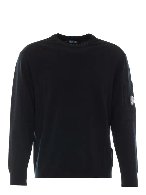 C.P. COMPANY Lens Extrafine Merino Wool Sweater - Black