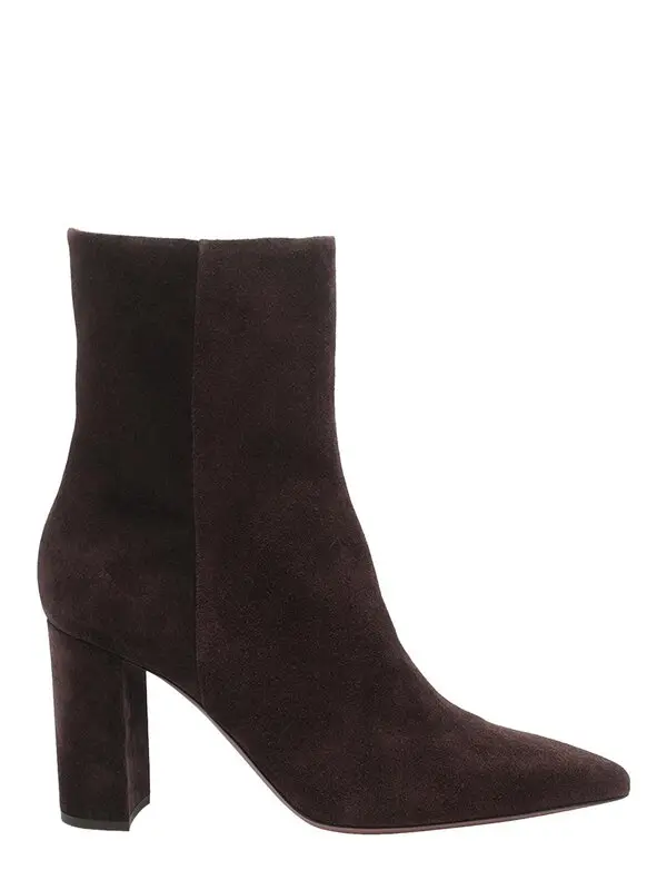 Paris Texas Anja Suede Zip Up Ankle Booties - Brown