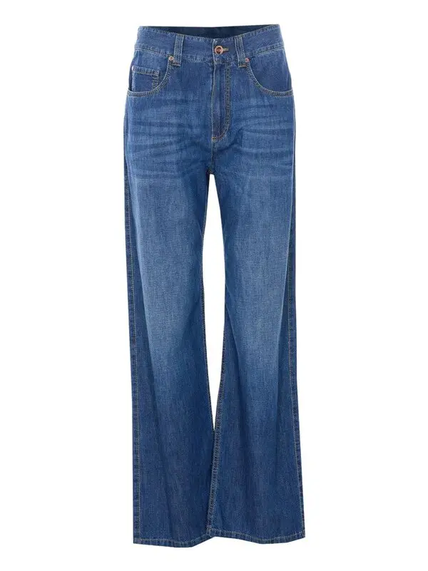 Brunello Cucinelli Straight-leg Denim Trousers - Blue