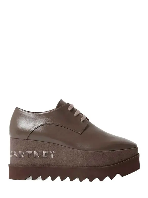 Stella McCartney Elyse Logo Derbies With Wedge Sole - Brown