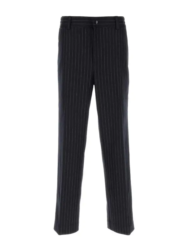 Moncler Embroidered Stretch Wool Pants - Gray