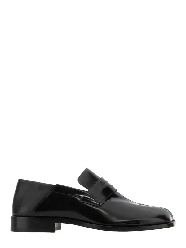 MAISON MARGIELA Black Leather Tabi Loafers - Multicolor