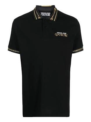 Versace Jeans Couture Short Sleeve Polo Shirt - Black