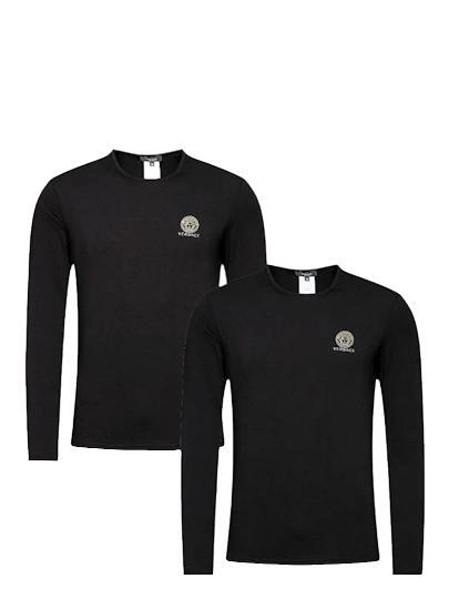 Versace Medusa Set Of 2 Long Sleeve T-shirt - Black