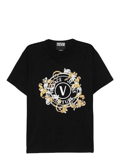 Versace Jeans Couture Regular Fit Cotton T-shirt - Black