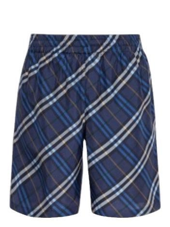 Burberry Check Pattern Silk Short - Blue