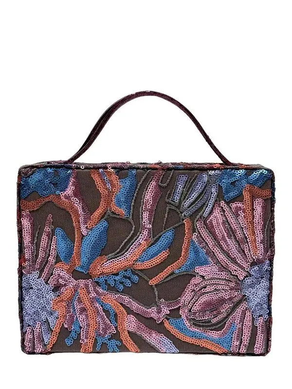 SIMITRI Wild Iris Sequined Floral Motif Briefcase - Wildiris