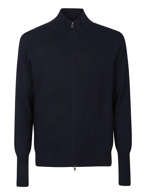 BALLANTYNE Zip-up Knitwear - Navy Blue
