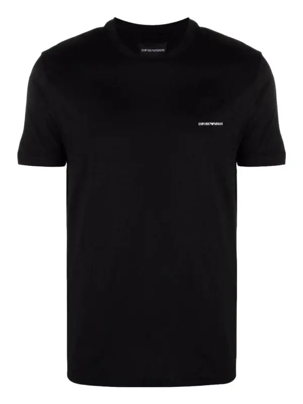 Emporio Armani Logo Printed Crewneck T-shirt - Black
