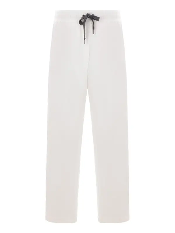 Brunello Cucinelli Drawstring Straight-leg Trousers - White