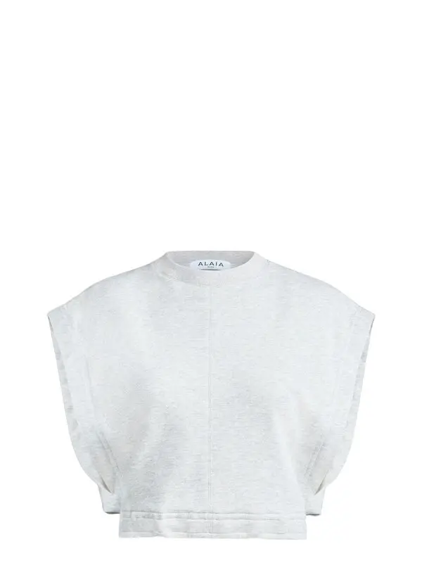 Alaïa Sleeveless Cropped T-shirt - Mixed Grey