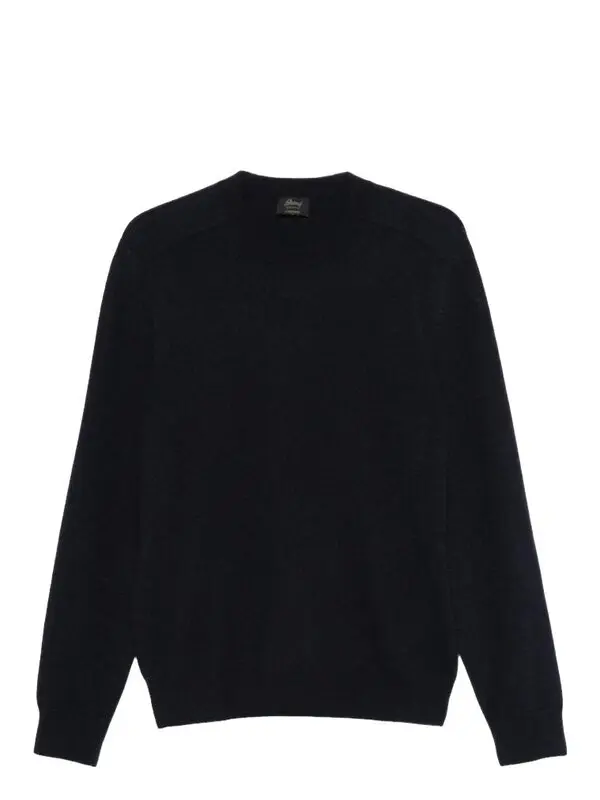 Brioni Long Sleeve Crewneck Jumper - Navy Blue