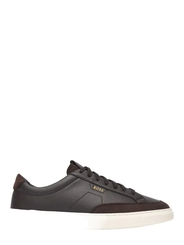 Hugo Boss Panelled Leather Sneakers - Black