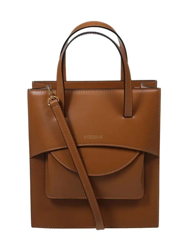 HIDESINS Flap Leather Tote Bag - Caramel
