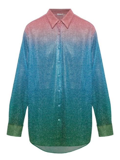 Oseree Long-sleeved Glitter Shirt - Blue