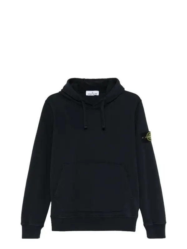 Stone Island Logo Patch Hoodie - Navy