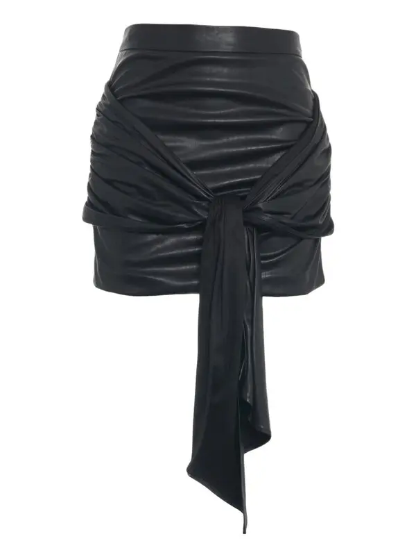 Elisabetta Franchi Zip Detailed Ruched Skirt - Black