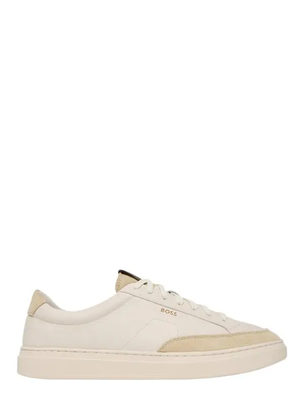 Hugo Boss Lace-up Sneakers With Perforated Details - White