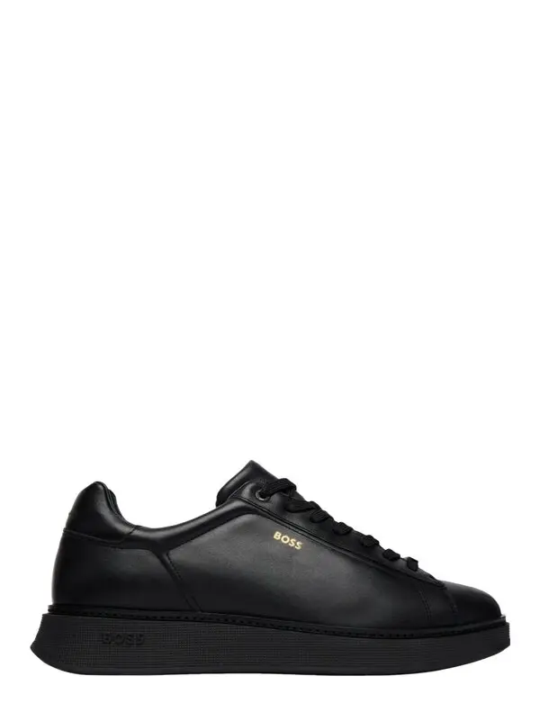 Hugo Boss Lace-up Sneakers With Perforated Details - Black