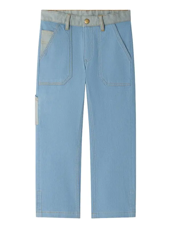 Bonpoint Gael Wide-leg Denim Pants - Blue-gray