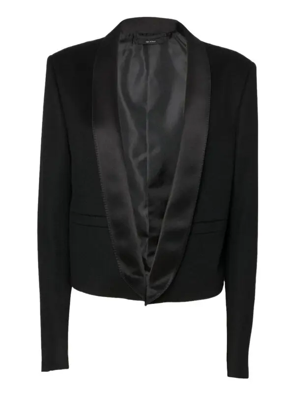 TOM FORD Shawl Collar V-neck Jacket - Black