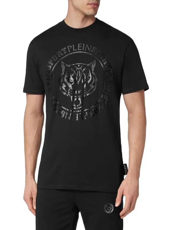 PLEIN SPORT T-shirt Round Neck Ss Carbon Tiger - Black