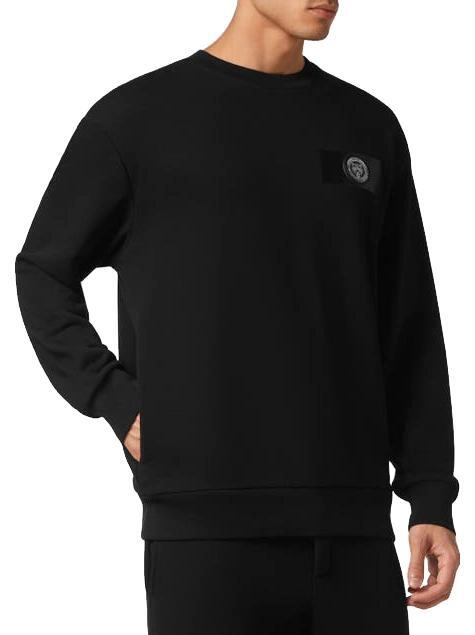 PLEIN SPORT Long Sleeve Crewneck Sweatshirt - Black