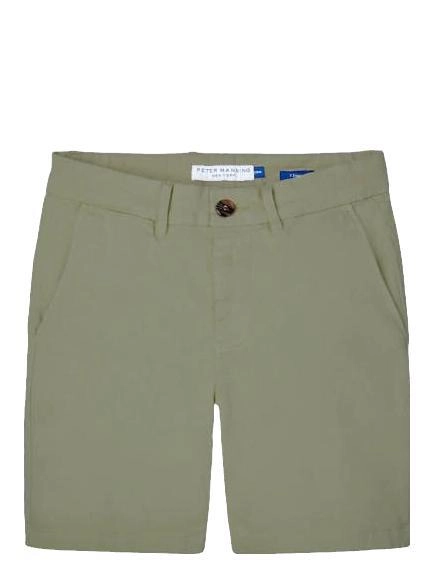 PETER MANNING NYC Stretch Chino Shorts 7 Inch - Olive