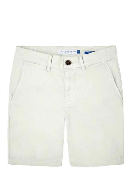PETER MANNING NYC Stretch Chino Shorts 7 Inch - Stone