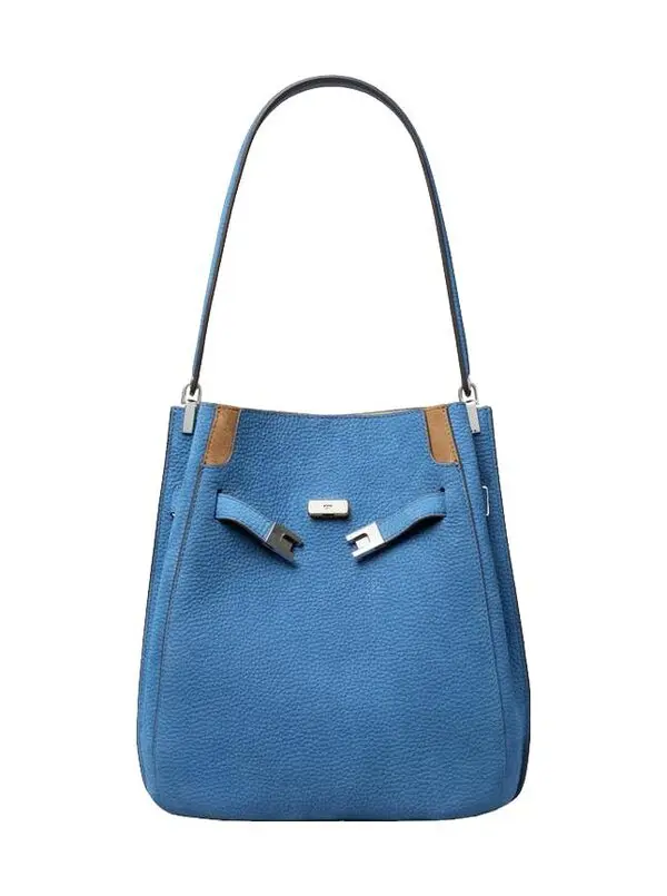 Tory Burch Lee Radziwill Nubuck Bucket Bag - Bright Blue