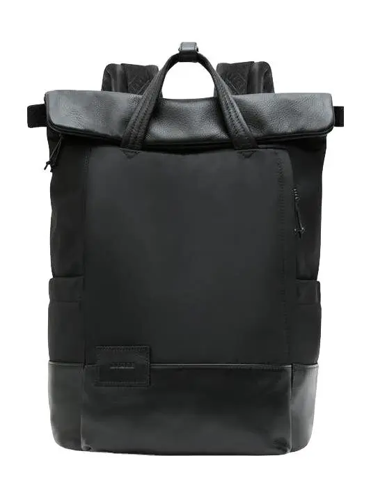 AIMEE Power Move Leather Laptop Backpack - Black