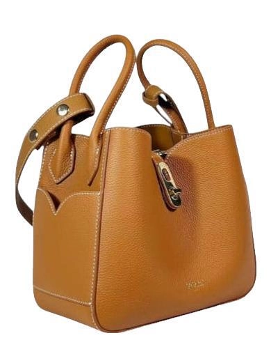 MI BOLSA LONDON Cotswolds Genuine Pebble Leather Crossbody Bag - Biscuit